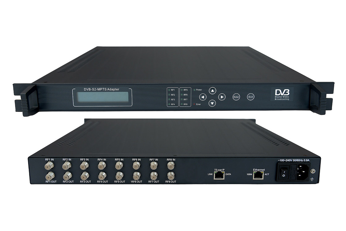 8×DVB-S/S2 to 8×MPTS IP Gateway(Satellite RF to IP Receiver)