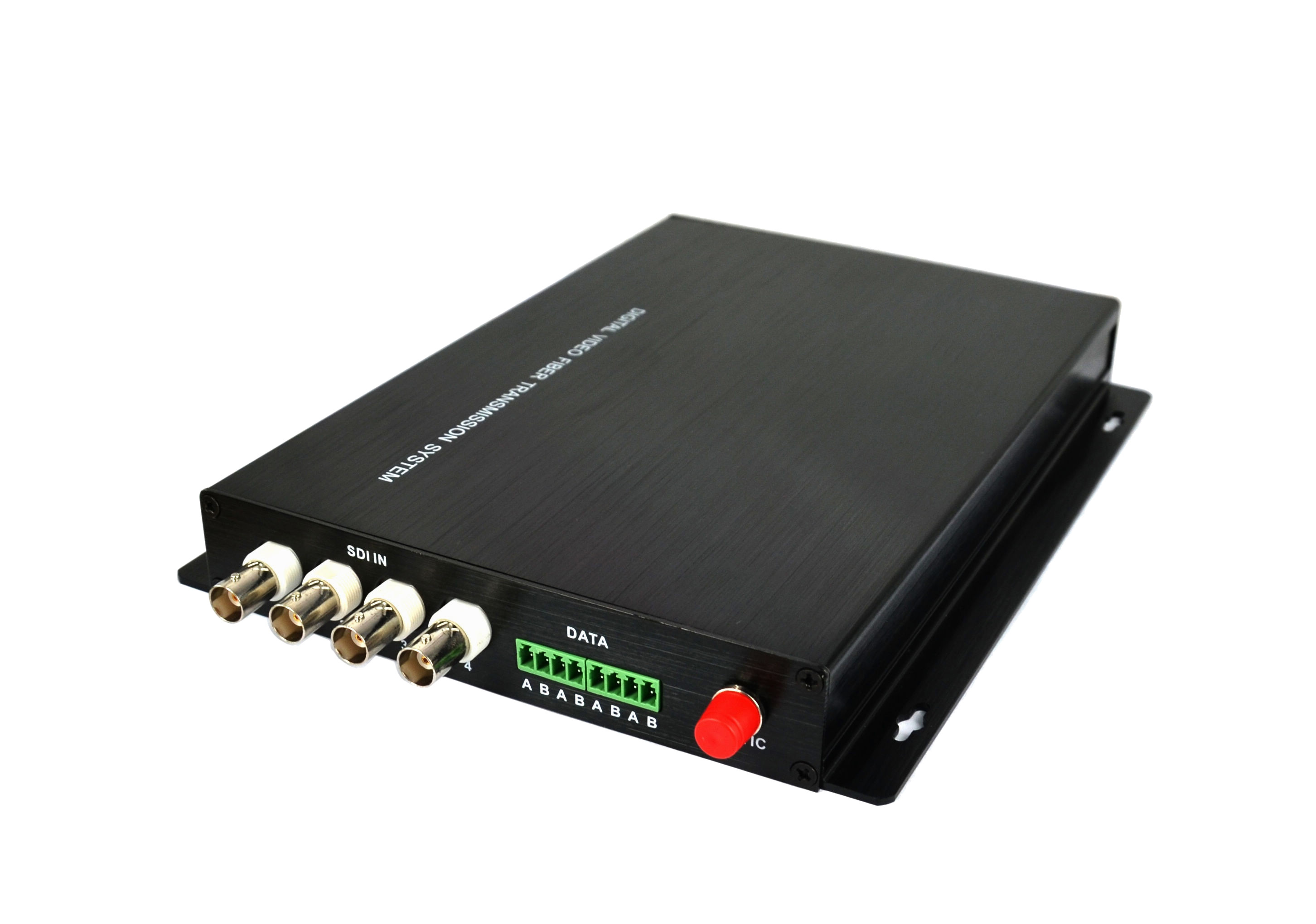 4-ch HD SDI fiber extender with data