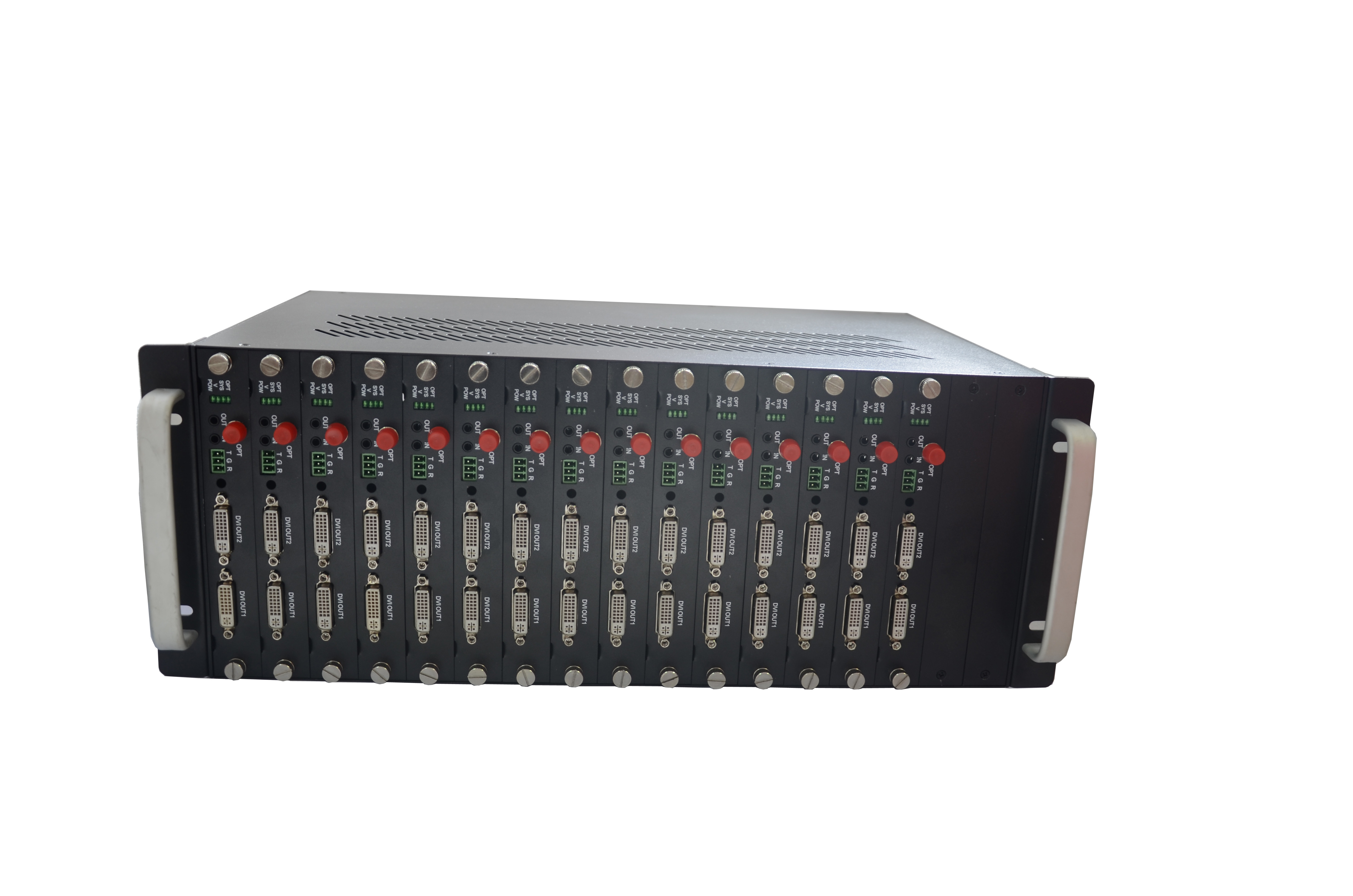 4 channels DVI to fiber optic extender over single core optic cable ...